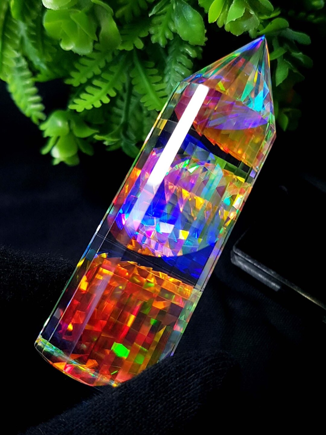 Rainbow Fire Mystic Topaz Pendant: 221 Ct Pencil Cut Gemstone - Etsy UK