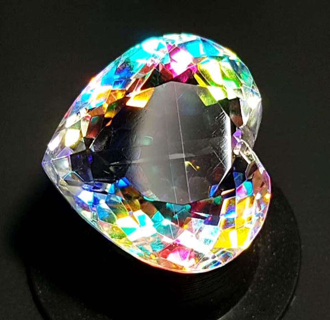 Mystic Heart Gemstone Pendant: Natural Multi-color Stone, 41 Ct - Etsy