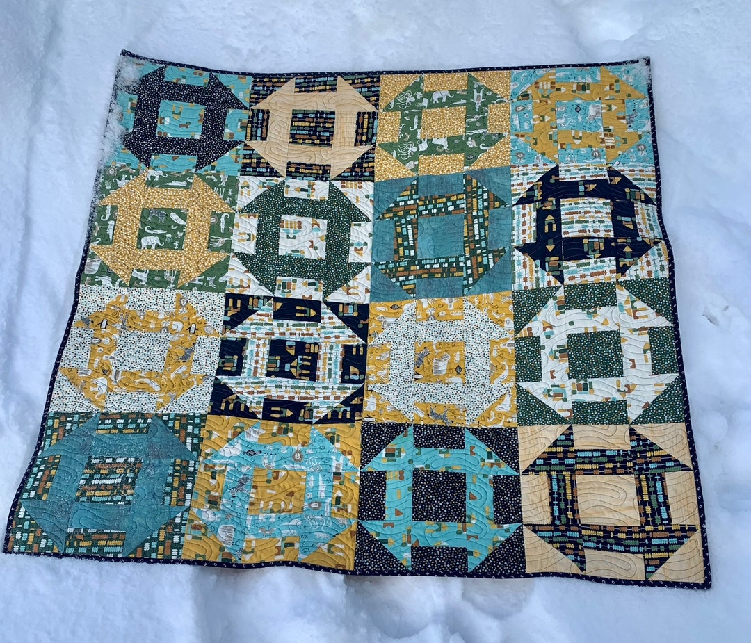 ABC XYZ Pre Cut Churn Dash Quilt Kit. Quilt is Approximately 48 X 48. Fabrics by Stacy Iest Hsu ...