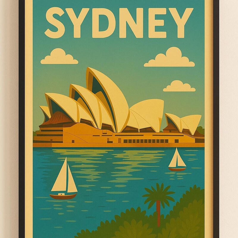 Sydney Vintage Poster - Etsy