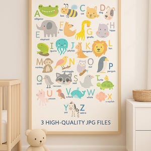 ABC Animal Alphabet Printable | A to Z Animal Chart for Kids | Nursery ...