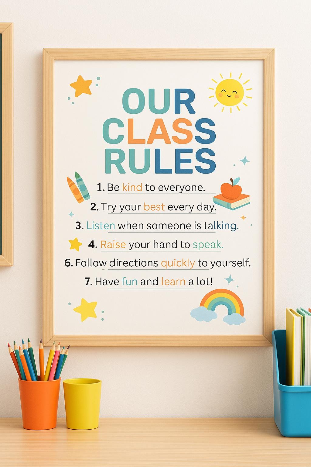 Editable Classroom Rules Poster: Back to School Teacher Printable (PDF ...