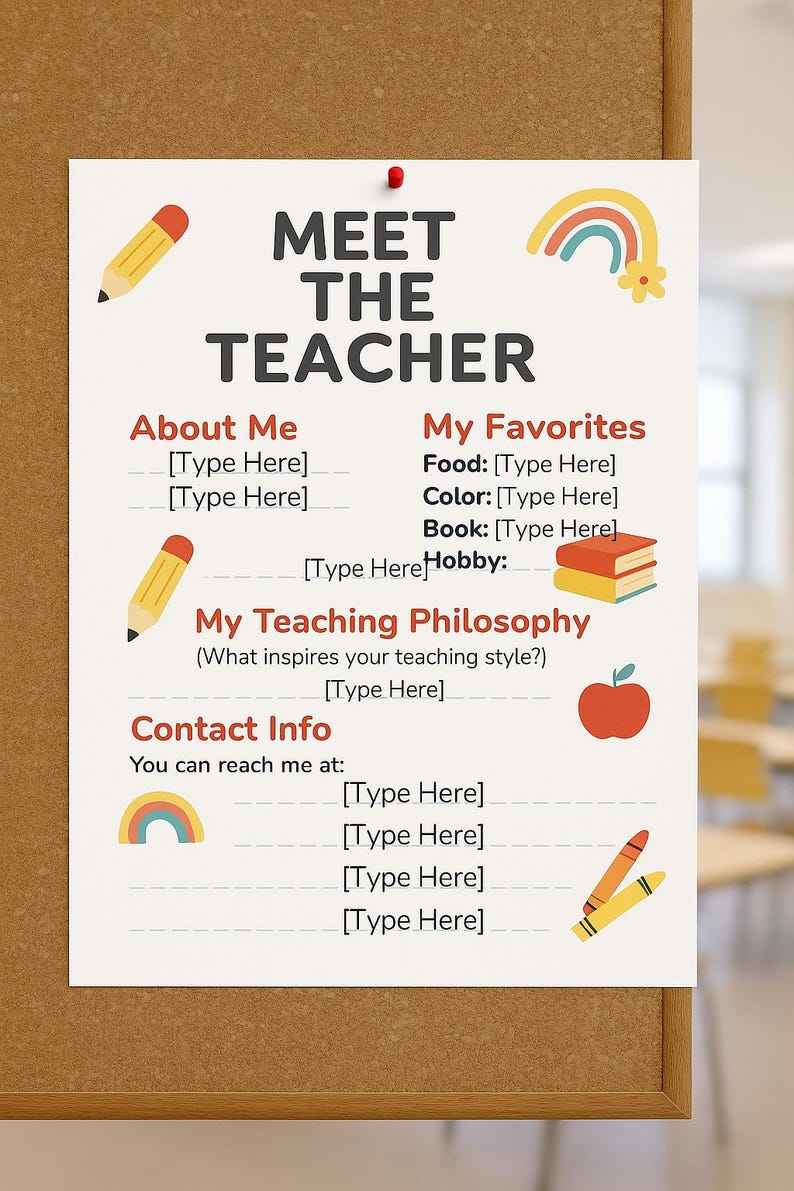 Editable Meet the Teacher Template: Back to School Parent Welcome Form ...