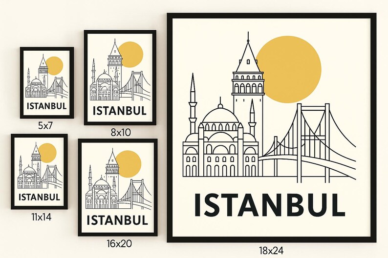 Istanbul Line Art Wall Art Printable | Minimal Turkish Architecture ...