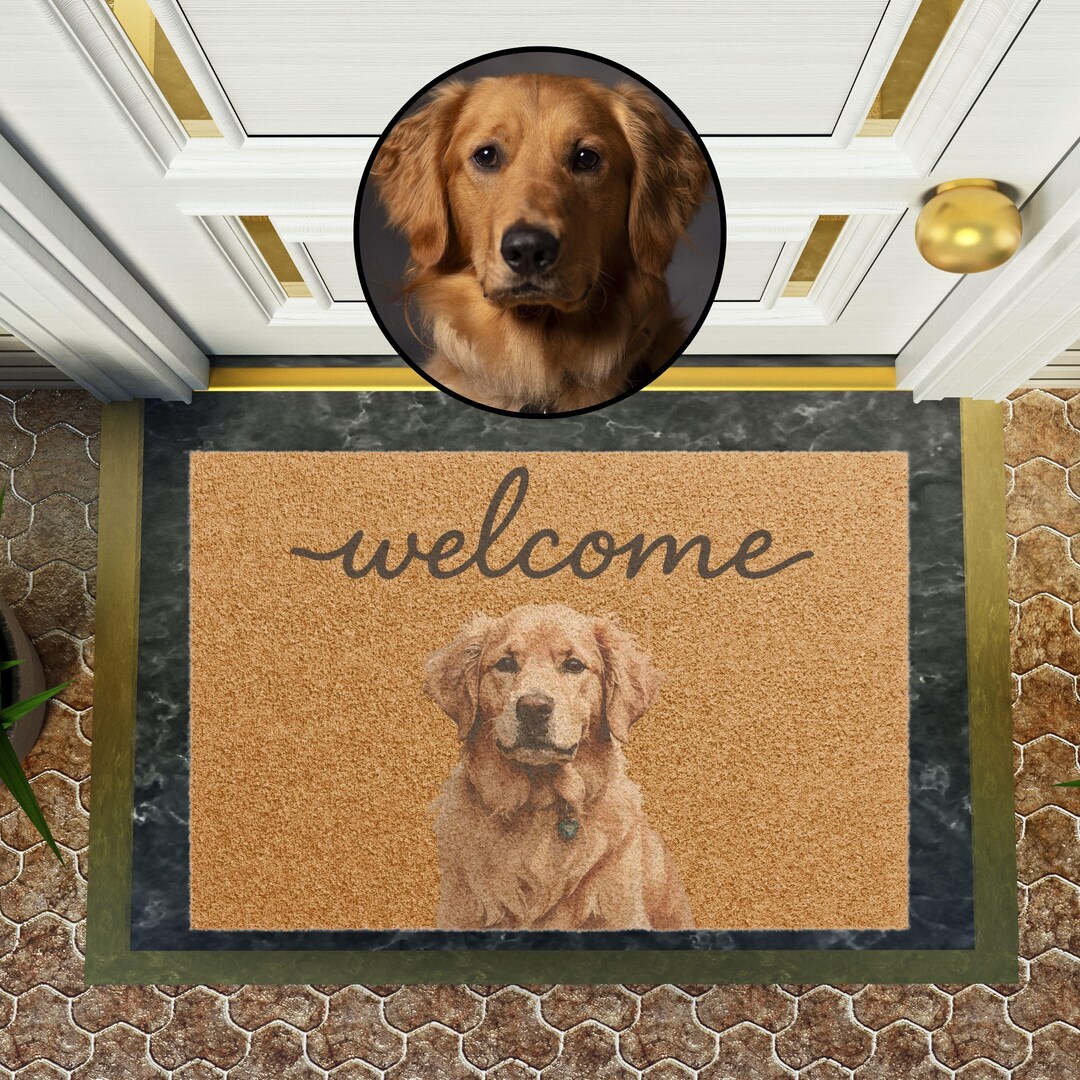 Custom Welcome Doormat With Your Pet’s Portrait Pet Doormat With Photo ...
