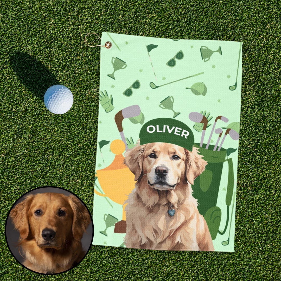 Custom Pet Golf Towel With Pet Photo, Personalized Dog Towels, Custom ...