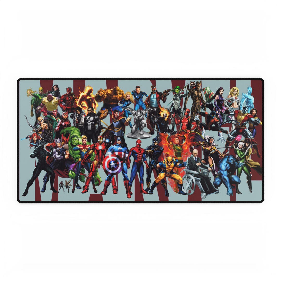 Marvel Heroes Desk Mat - Gaming, Office Decor, Superhero Gift, Writing ...