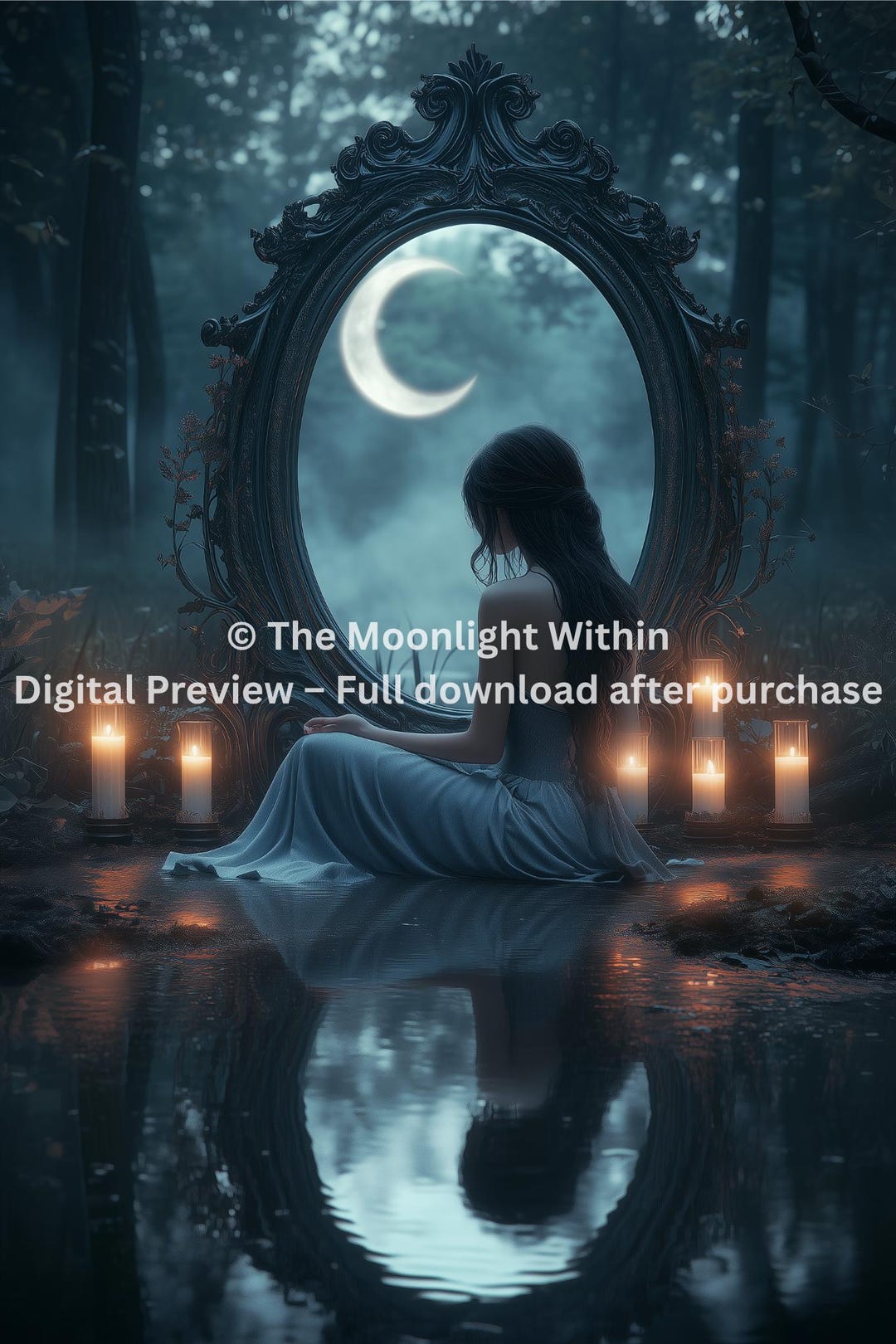 Witch Mirror Portal Digital Print – Enchanted Fantasy Wall Art ...