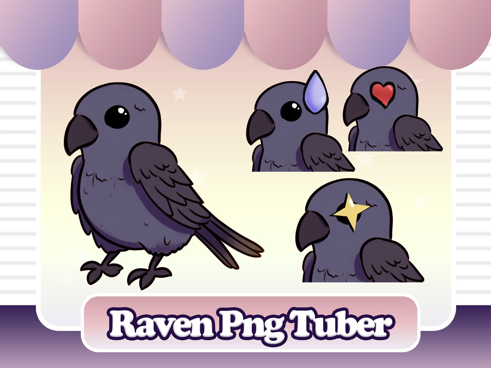 Pngtuber Crow / Raven / Animal PNG V Tuber Reactive Discord Image ...