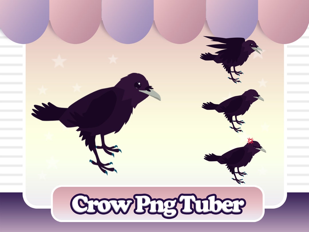 Pngtuber Crow / Raven / Animal Reactive Discord Image / Premade free ...