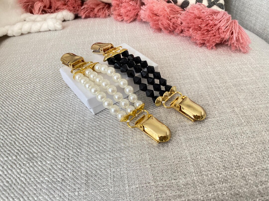 Sweater Clips -NEW- Set of 2 Cardigan Brooch- Dress Cinch Pin- White ...