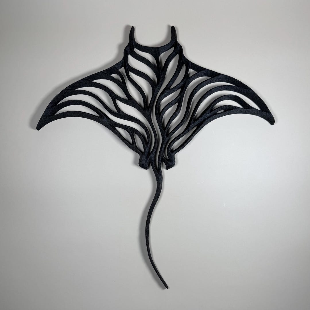 Manta Ray Wall Art | Modern Coastal Beach House Decor - Etsy