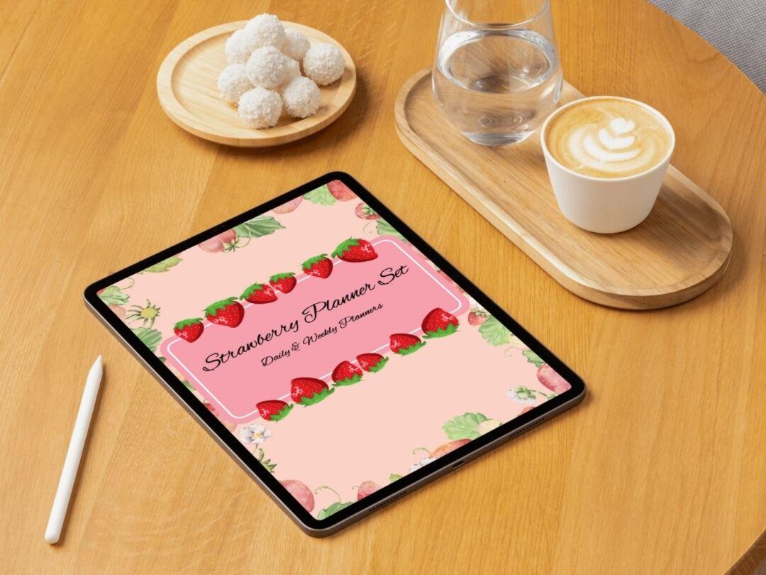 Strawberry Cottagecore Digital Planner | Daily & Weekly Undated PDF ...