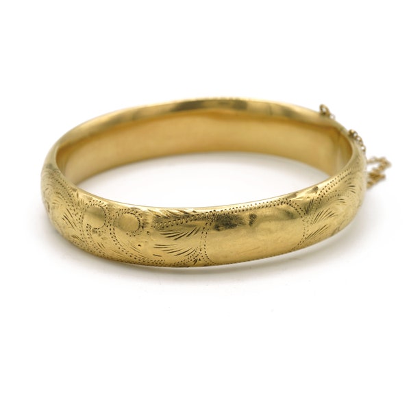 Gold Bangle Bracelet 14k - Etsy