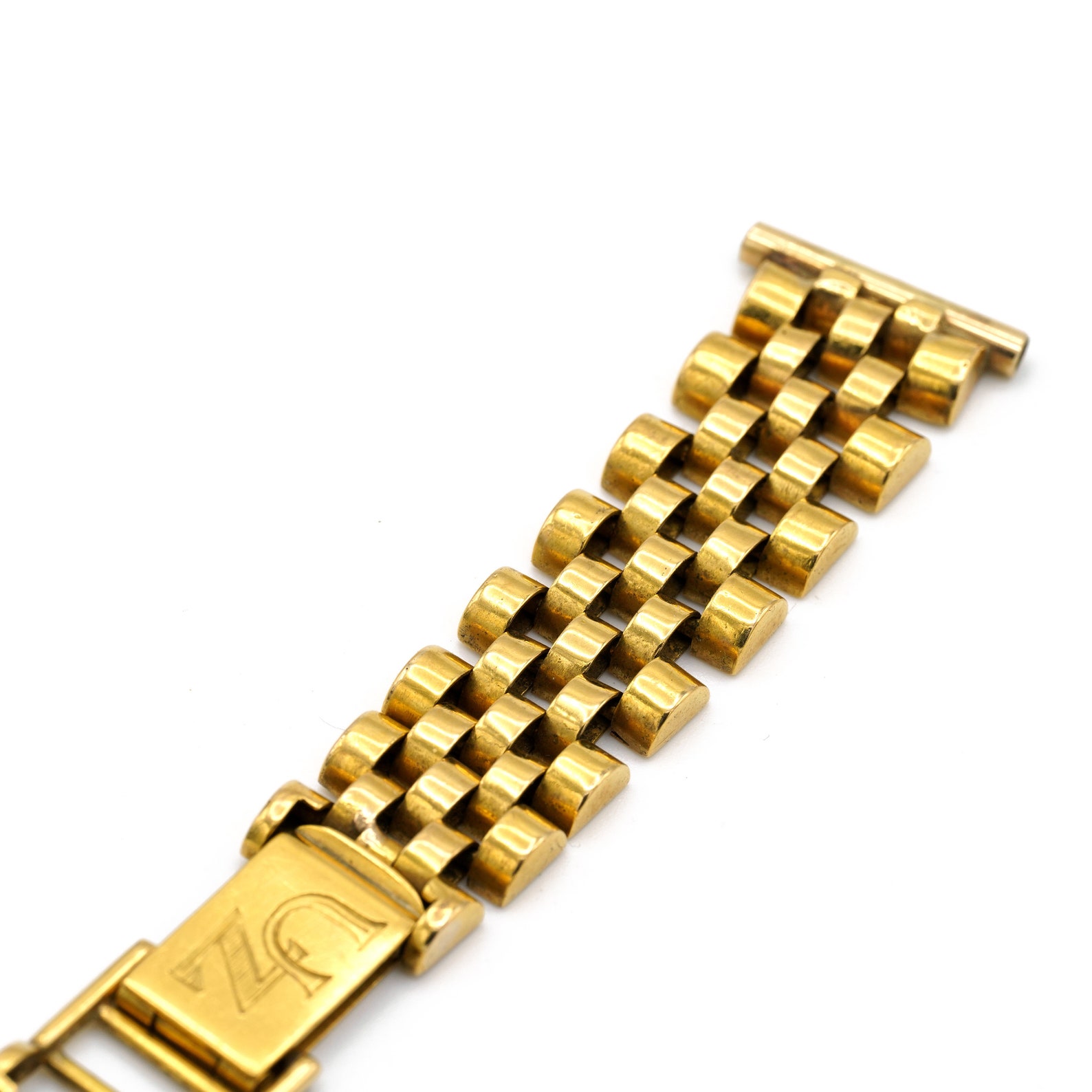 Vintage Panther Link Watch Strap Bracelet 14k Yellow Gold Panthere Link ...