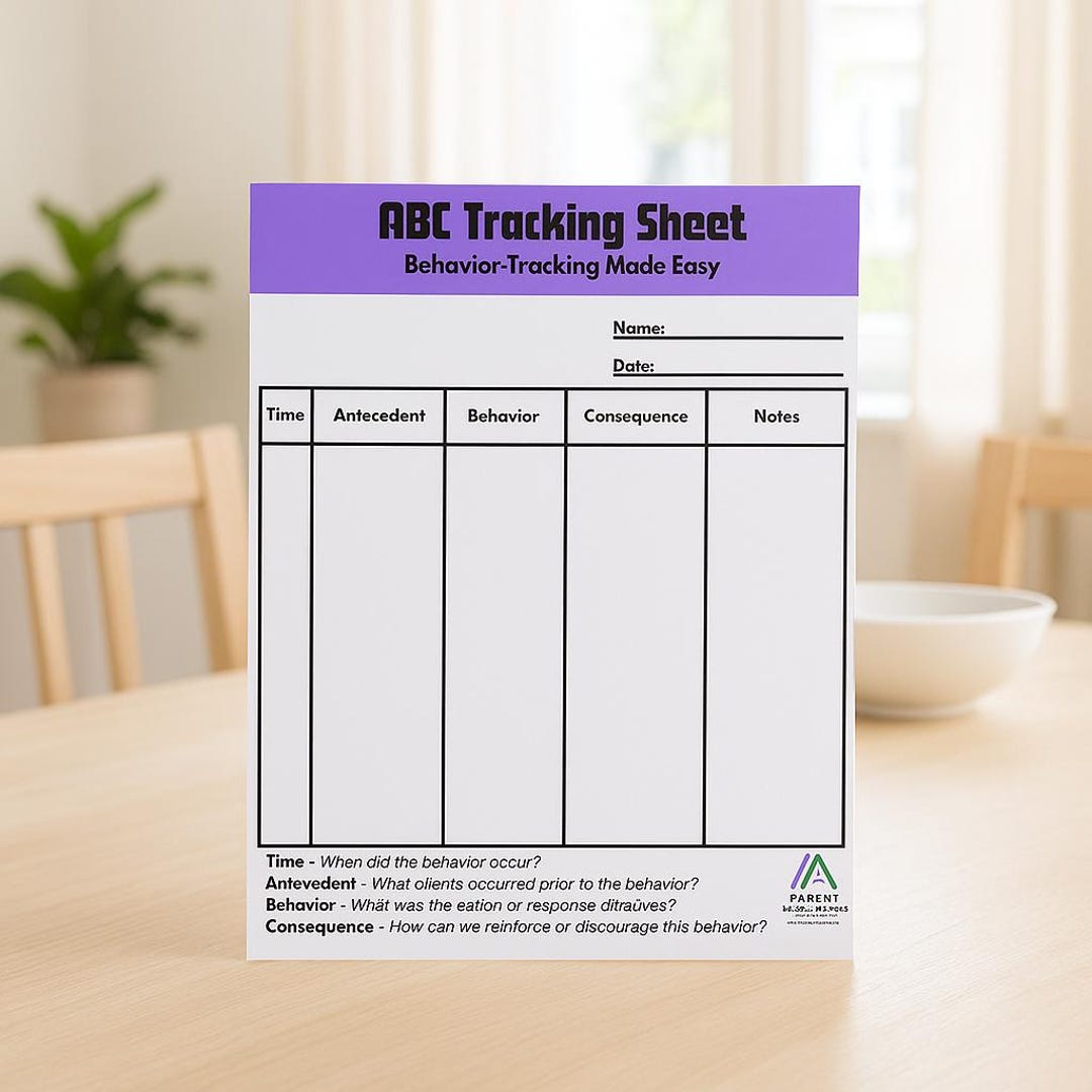 ABC Tracking Sheet, ABA Therapy, Behavior Analysis, Parenting Resource ...