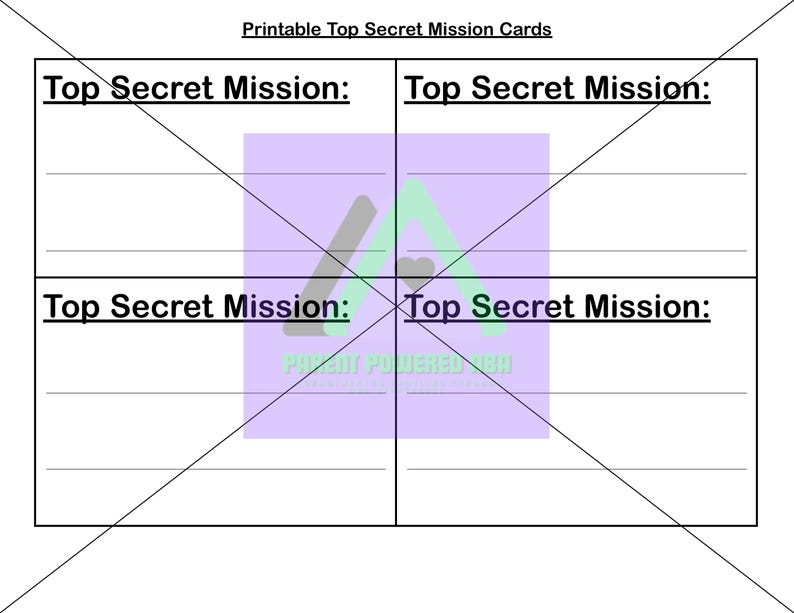 Top Secret Mission Cards, Kids Activity, ABA Therapy, Autism, ADHD ...