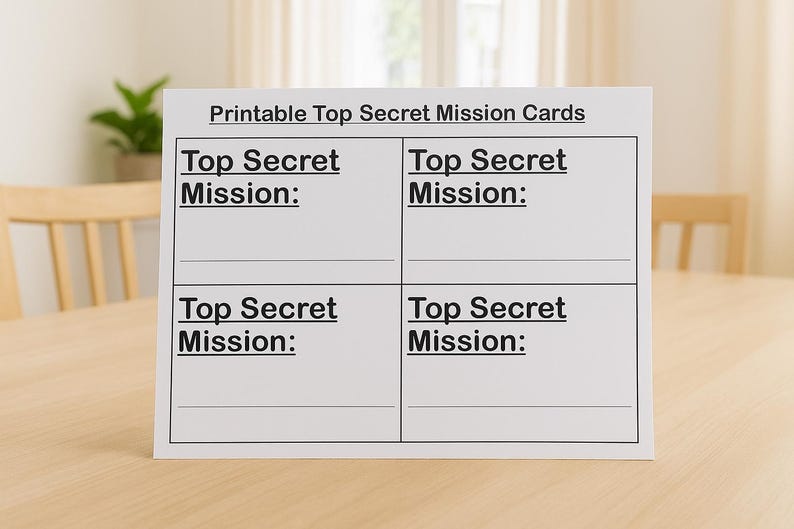 Top Secret Mission Cards, Kids Activity, ABA Therapy, Autism, ADHD ...