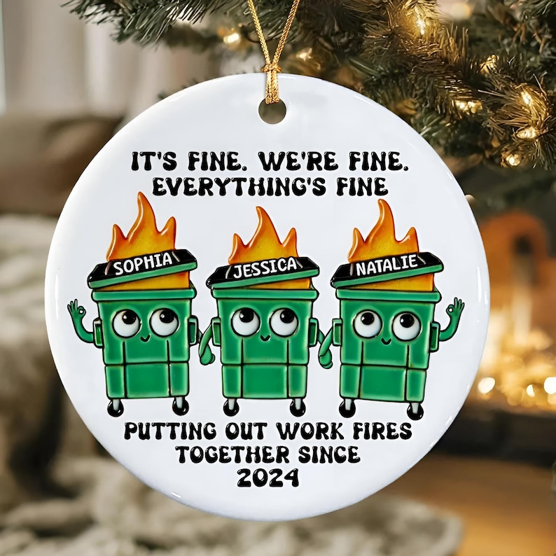 Putting Out Work Fires Together Work Bestie Dumpster Fire Funny Gift ...