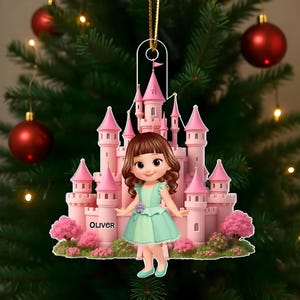 3D Effect Little Princess Castle Personalized Acrylic Ornament - Etsy