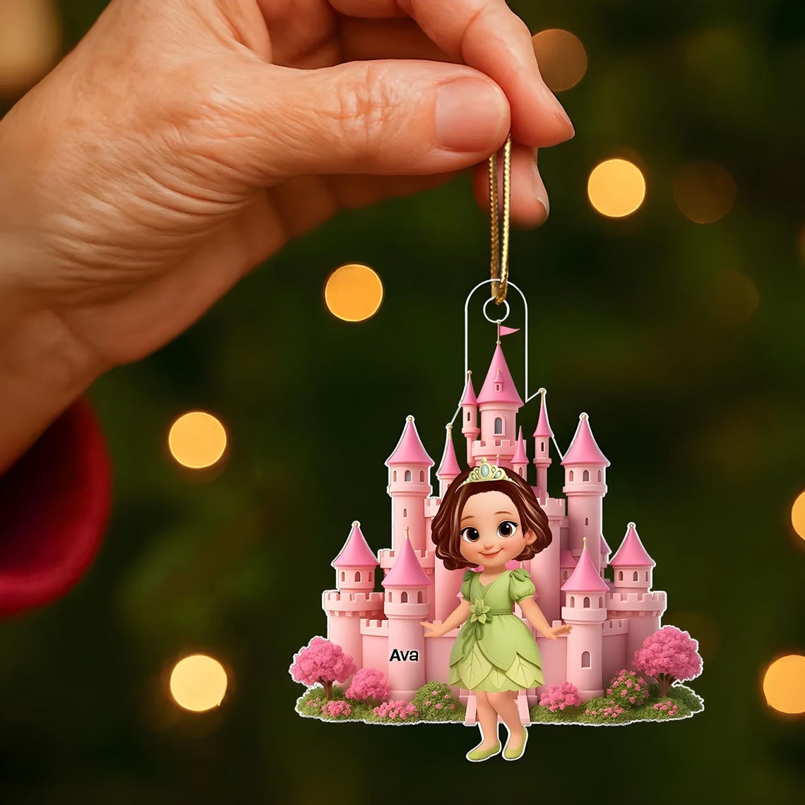 3D Effect Little Princess Castle Personalized Acrylic Ornament - Etsy