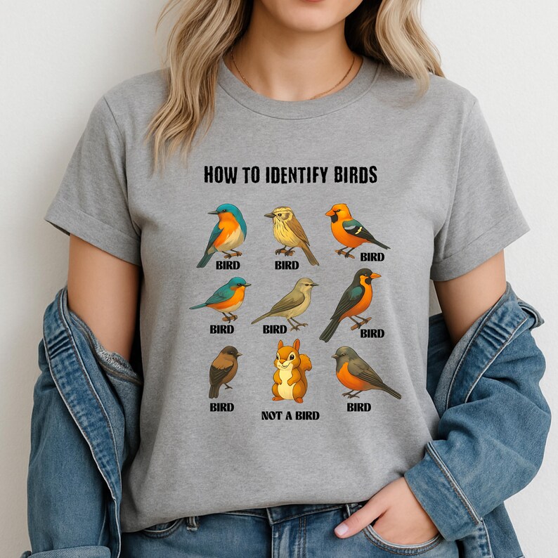 Funny Bird Identification Chart Shirt: Squirrel is Not A Bird Tee - Etsy
