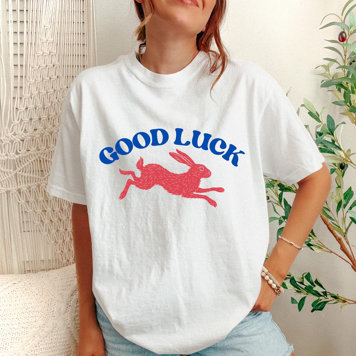 Good Luck Lucky Rabbit Shirt Comfort Colors Cool Women's Shirts ...
