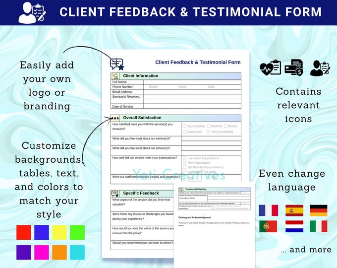 Salon Client Feedback Form, Client Feedback Form, Client Review Form ...