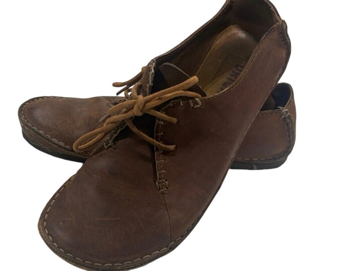 Clarks Originals Nature Women’s 9 Brown Leather Lace Shoes Crepe Sole ...