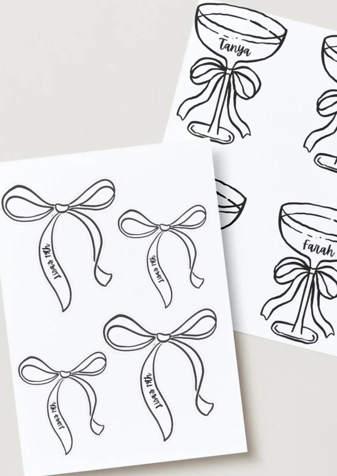 Espresso Martini Name Tags, Coquette Party, Customizable Canva Template ...