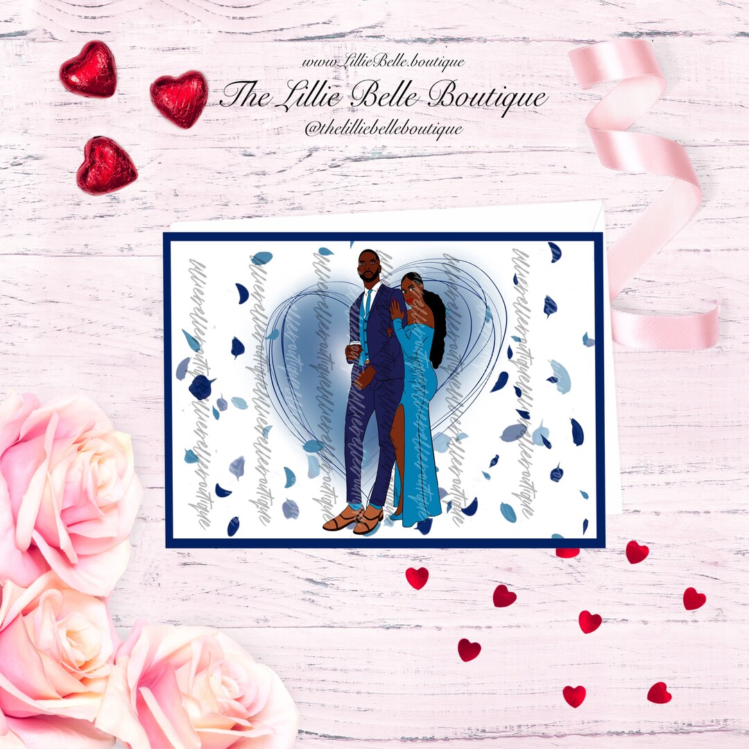 Power Couple Black Love African American Greeting Card Happy Valentine ...