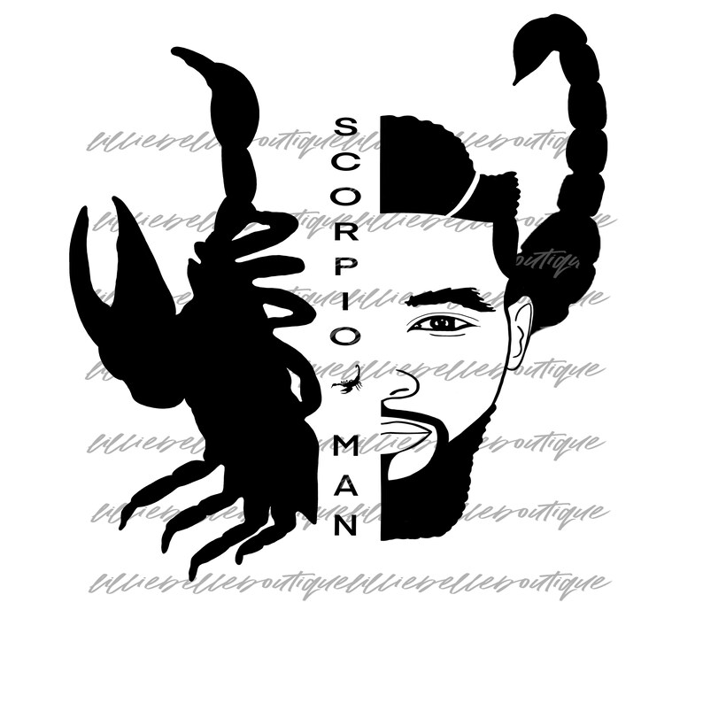 Scorpio Man ... African American Man Astrology PNG SVG Cricut Silhoutte ...