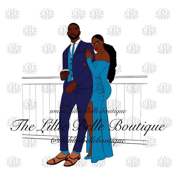 Powder Blue Black Love Black Couple African American Couple | Etsy