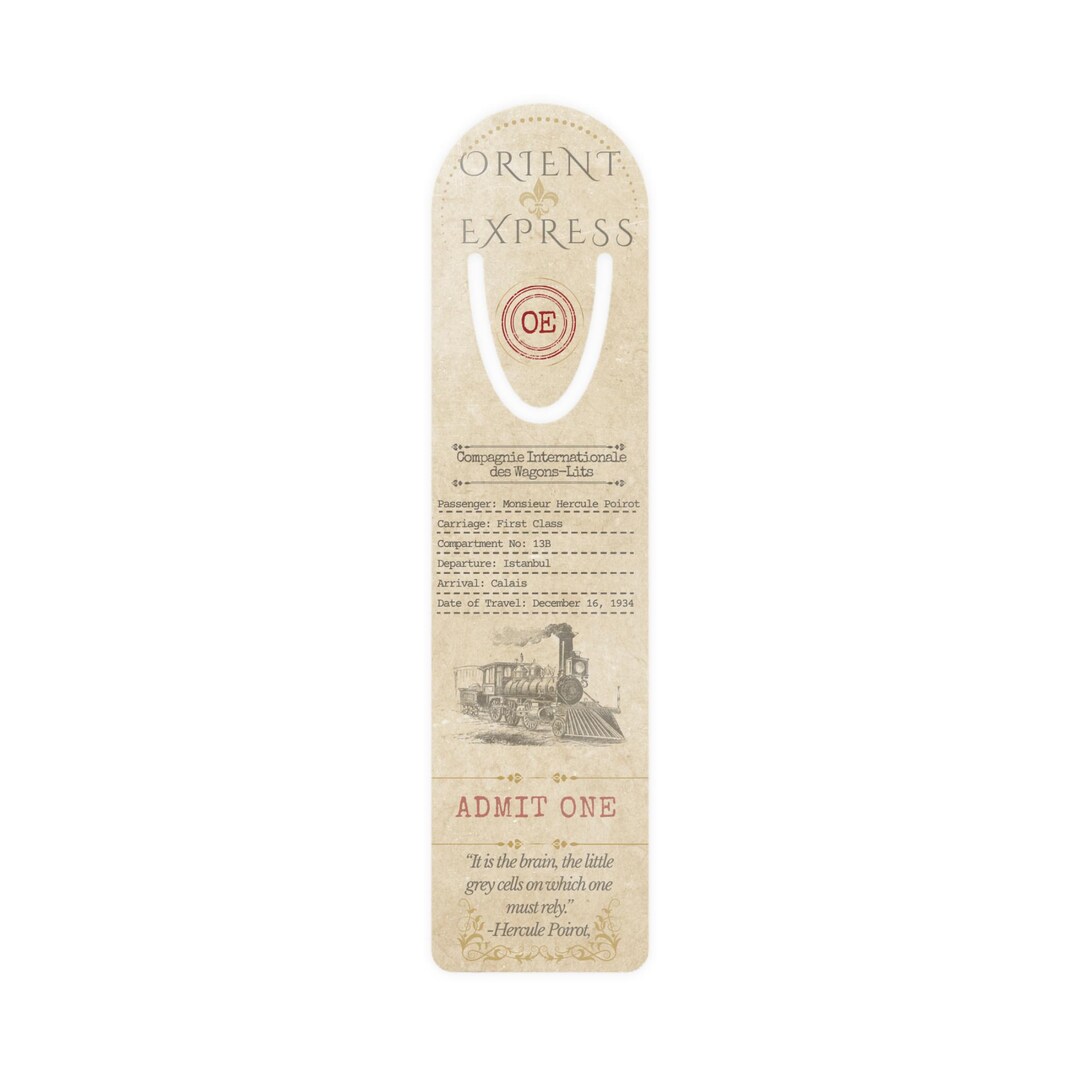 Orient Express Bookmark Vintage Train Ticket Style Inspired by Agatha ...