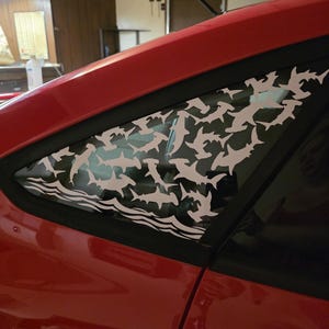 Hammerhead Shark Car Decal – Ocean Shark School Vinyl for Rear Window ...