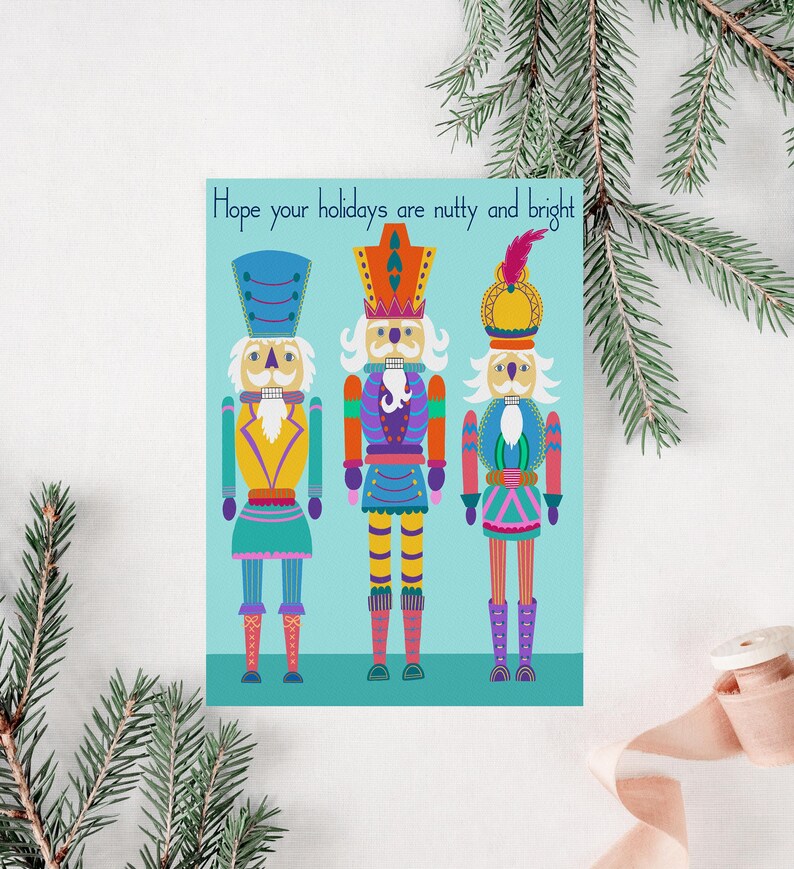 Whimsical Nutcracker Christmas Card: Nutty & Bright Holiday Design ...