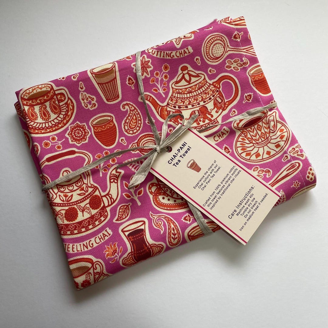 Unique Tea Towel Best Gift for CHAI - Tea Lovers Handmade Artwork - Etsy