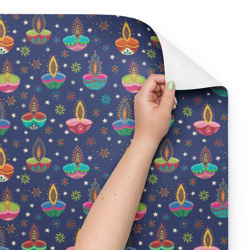 Diwali Gift Wrapping Paper X 3 Sheets | Diya Design | Indian Asian ...