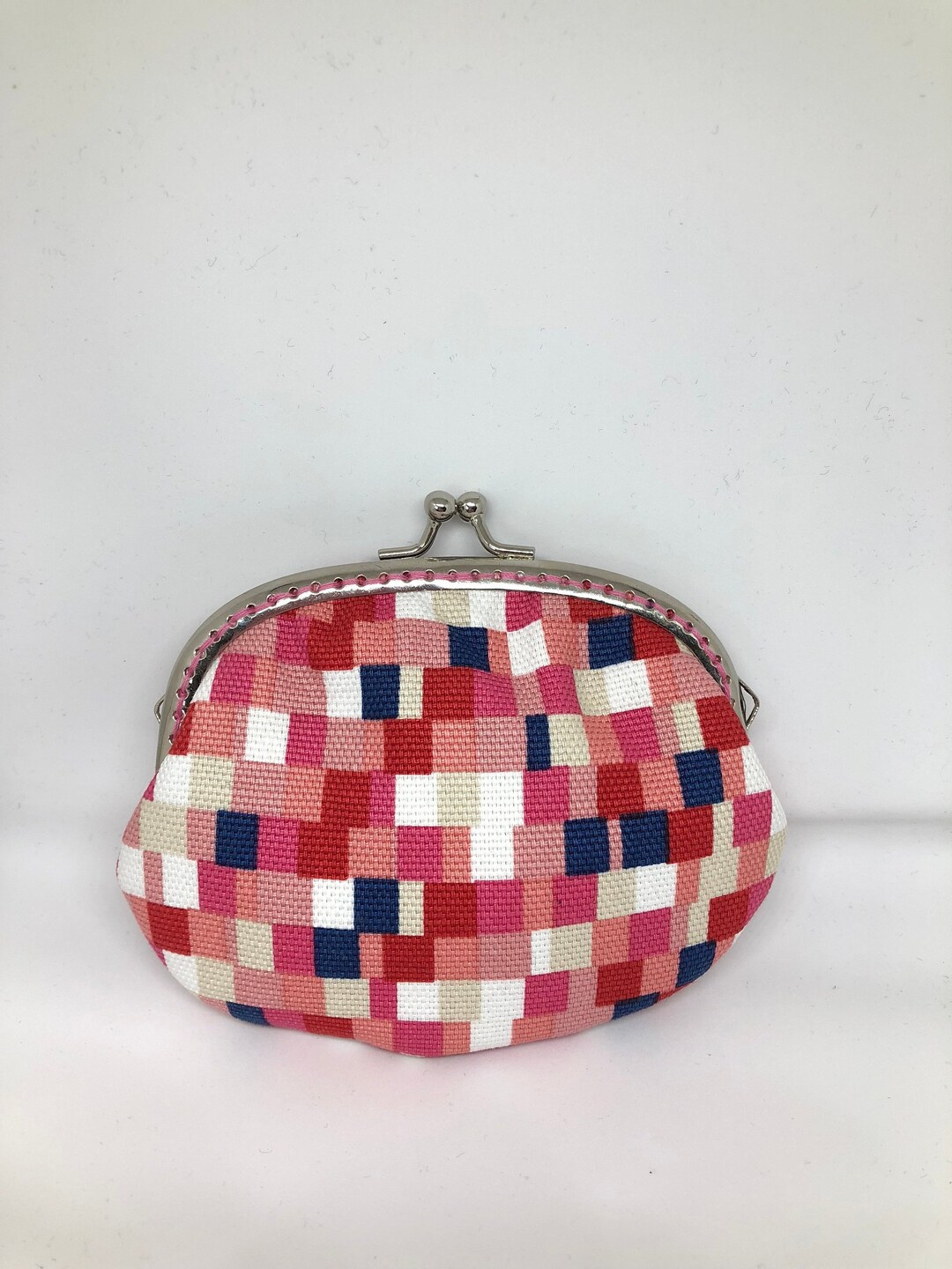 Pink Coin Purse, Snap Pouch, Kiss Lock Wallet for Women, Clasp Coin ...