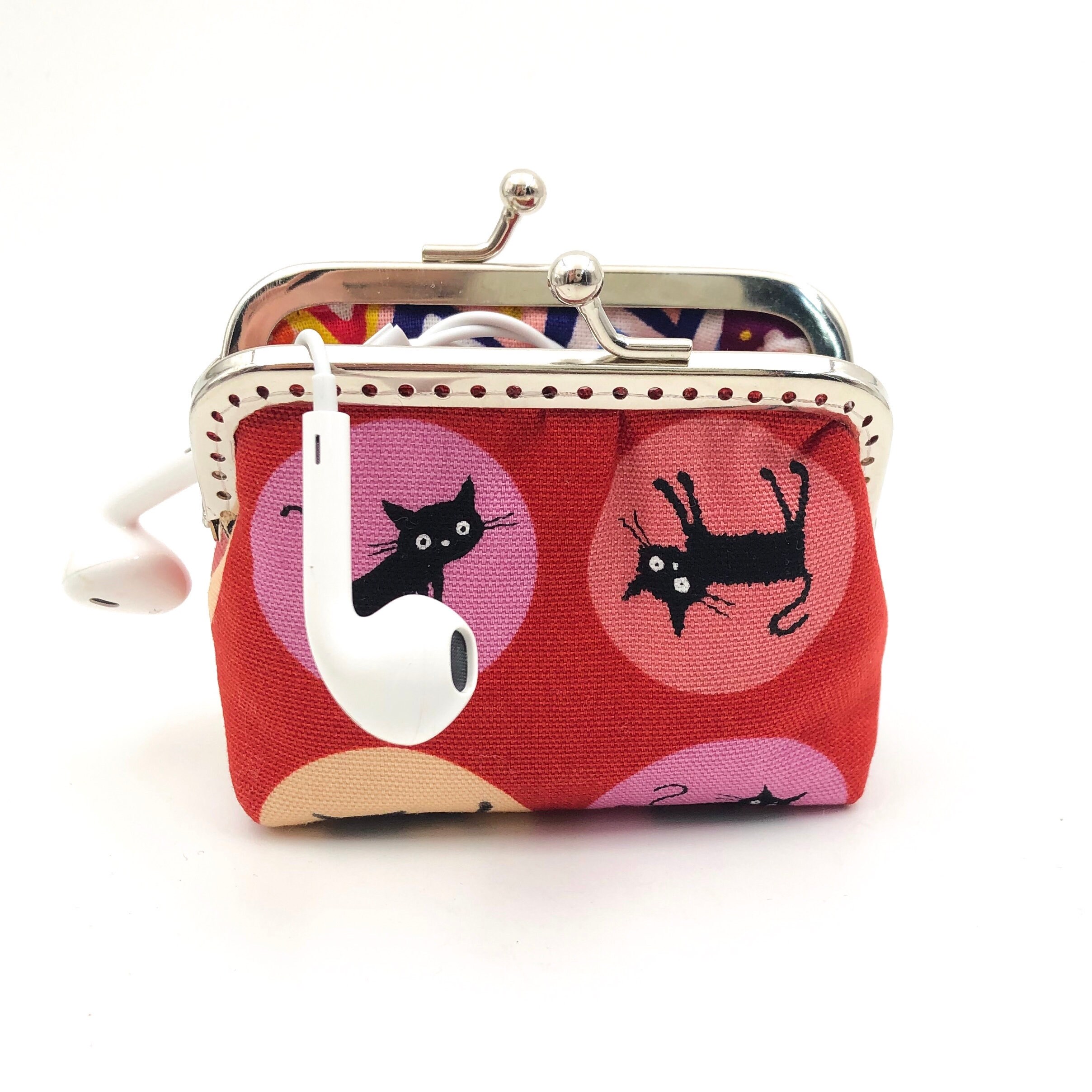 Kiss Lock Coin Purse Click Purse Japanese Cotton Fabric Cat - Etsy