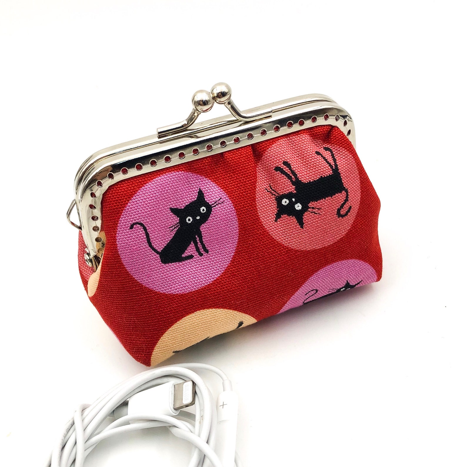 Kiss Lock Coin Purse Click Purse Japanese Cotton Fabric Cat - Etsy
