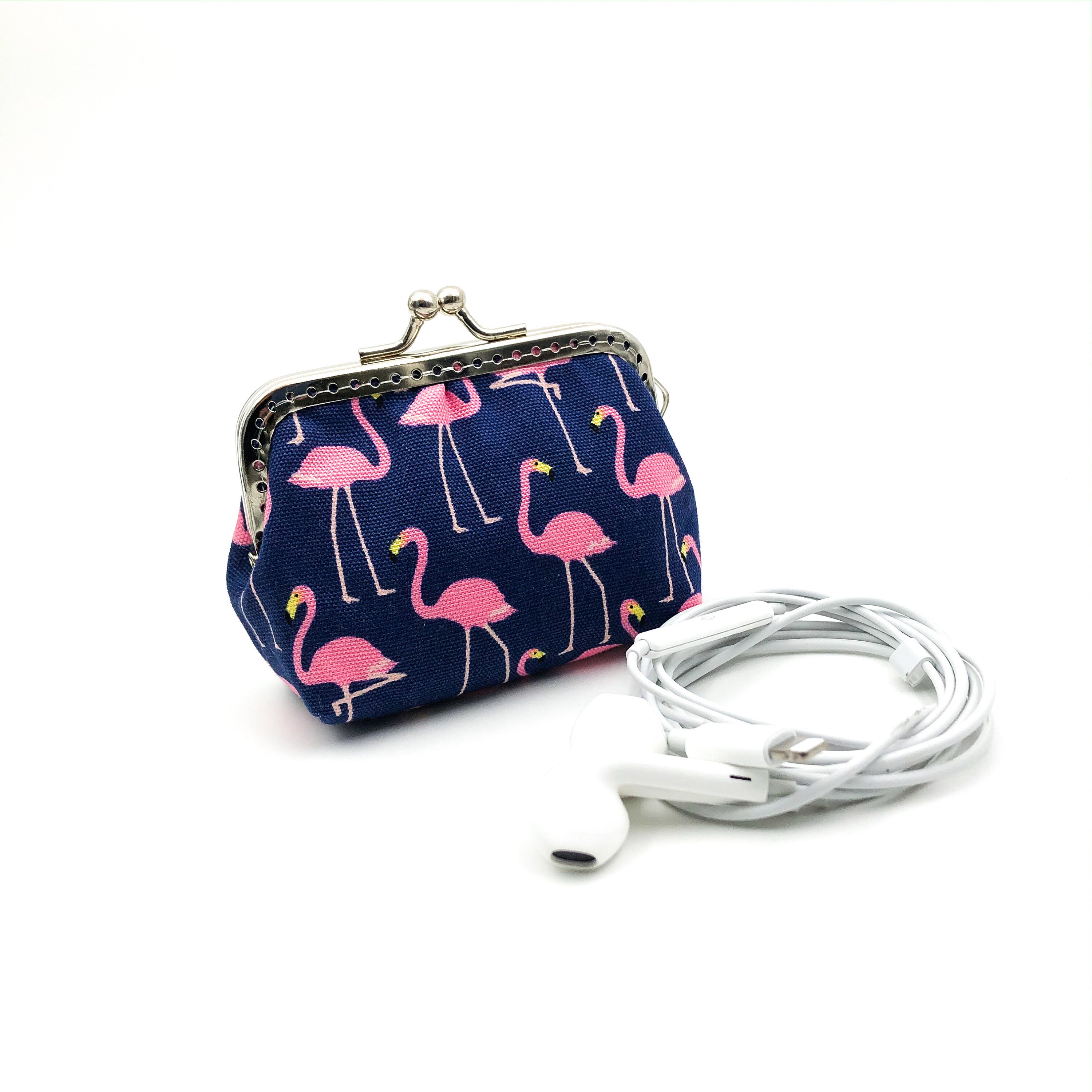 Flamingo Coin Purse, Pink Coin Purse, Clasp Wallet, Pink Flamingo Print ...