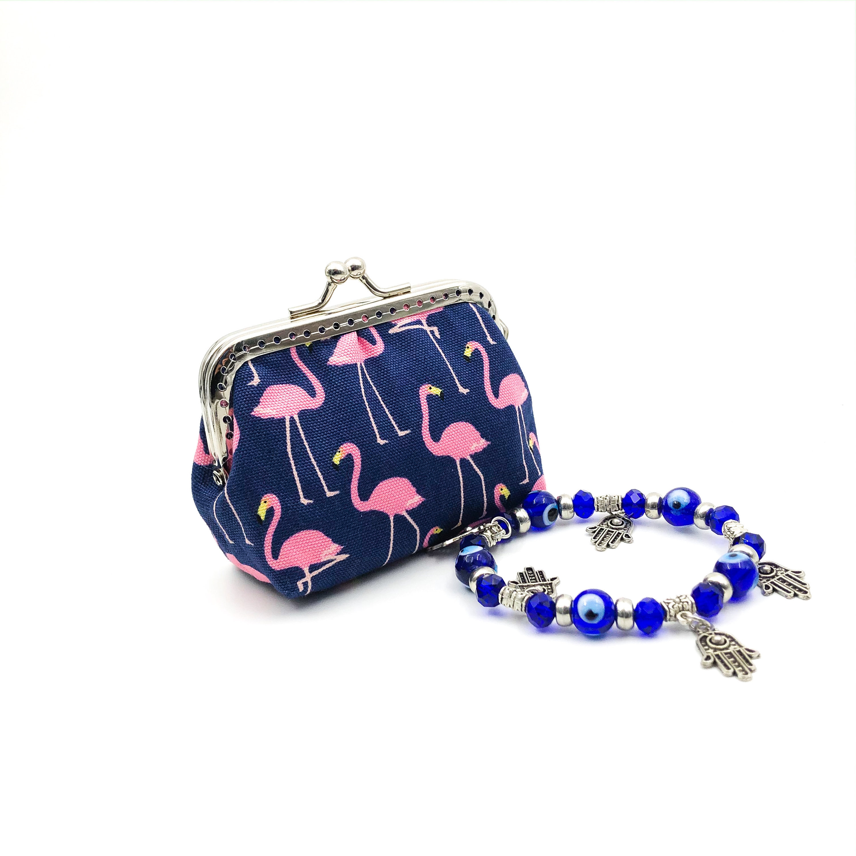 Flamingo Coin Purse, Pink Coin Purse, Clasp Wallet, Pink Flamingo Print ...