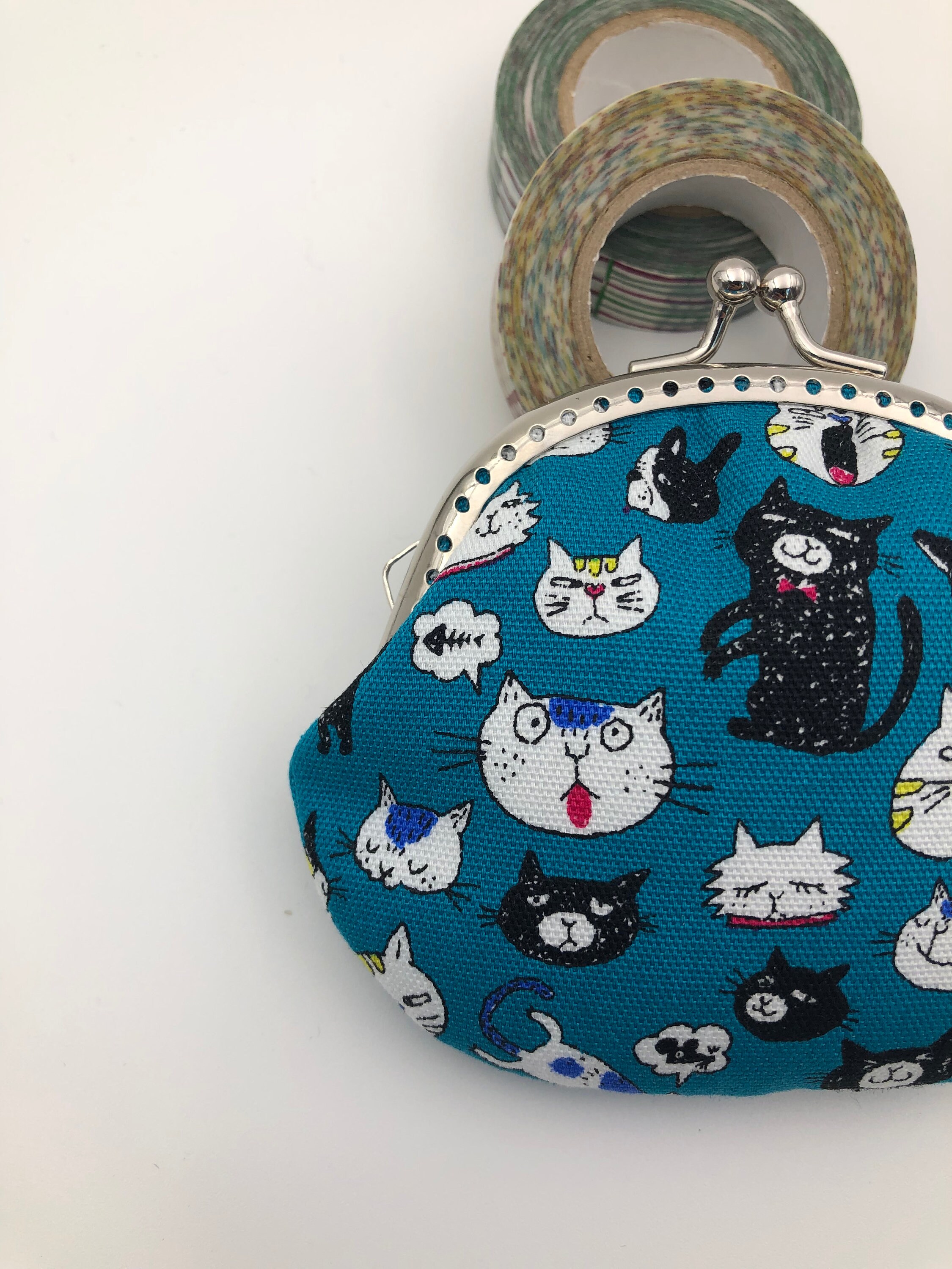 Cat Coin Purse Metal Frame Wallet Clasp Purse Kiss Lock - Etsy