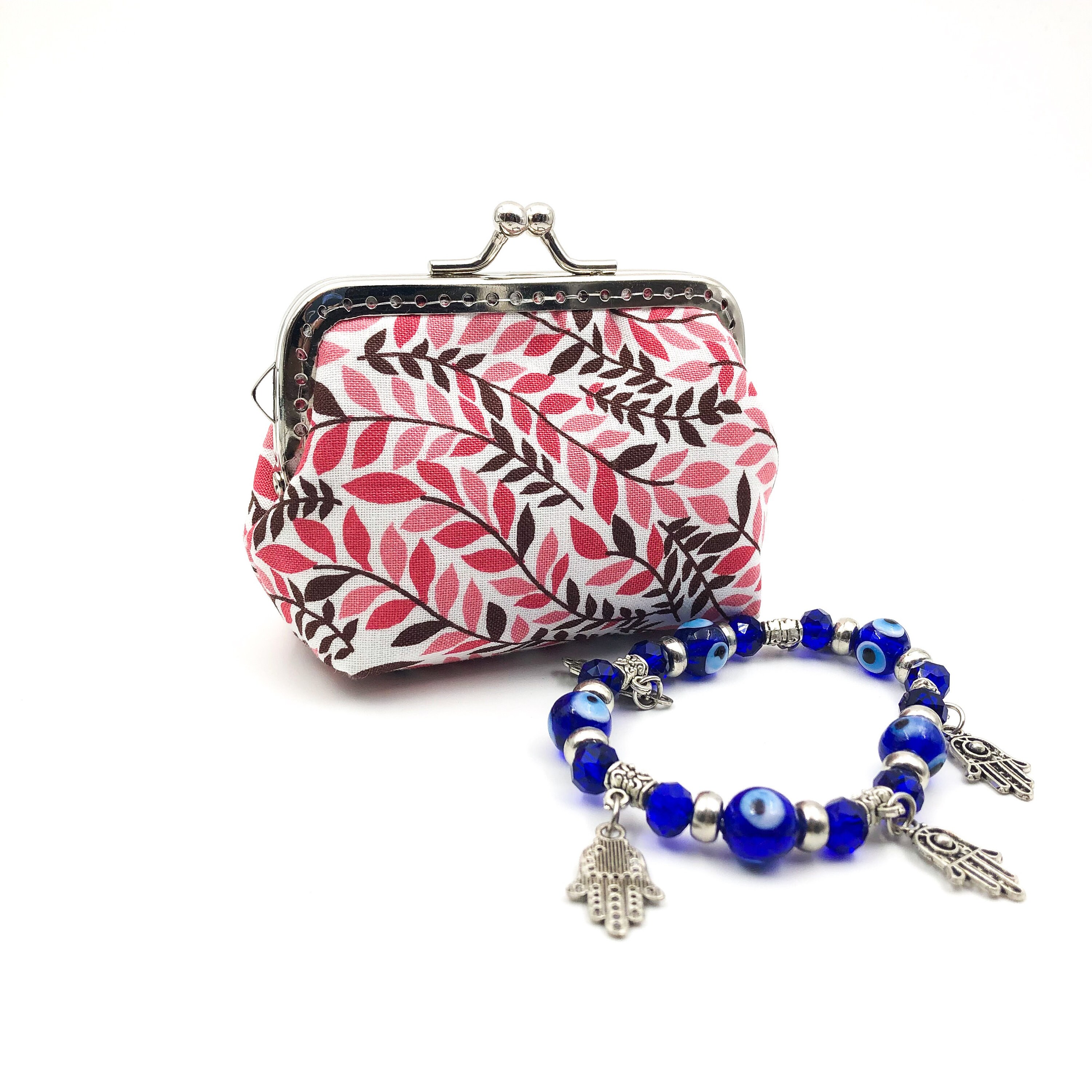 Kiss Lock Coin Purse, Twist Lock Bag, Japanese Cotton Fabric, Autumn ...