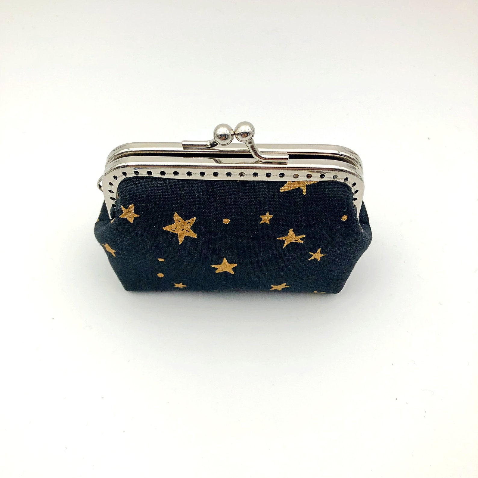 Black Coin Pouch Coin Purse Clasp Kiss Lock Wallet Pouch - Etsy