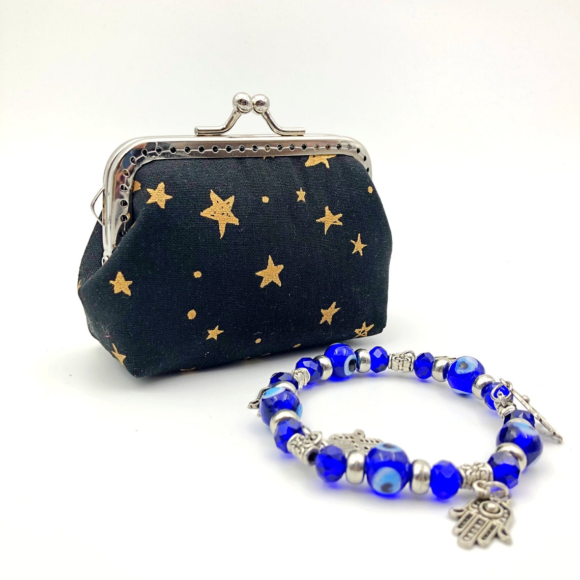 Black Coin Pouch Coin Purse Clasp Kiss Lock Wallet Pouch - Etsy