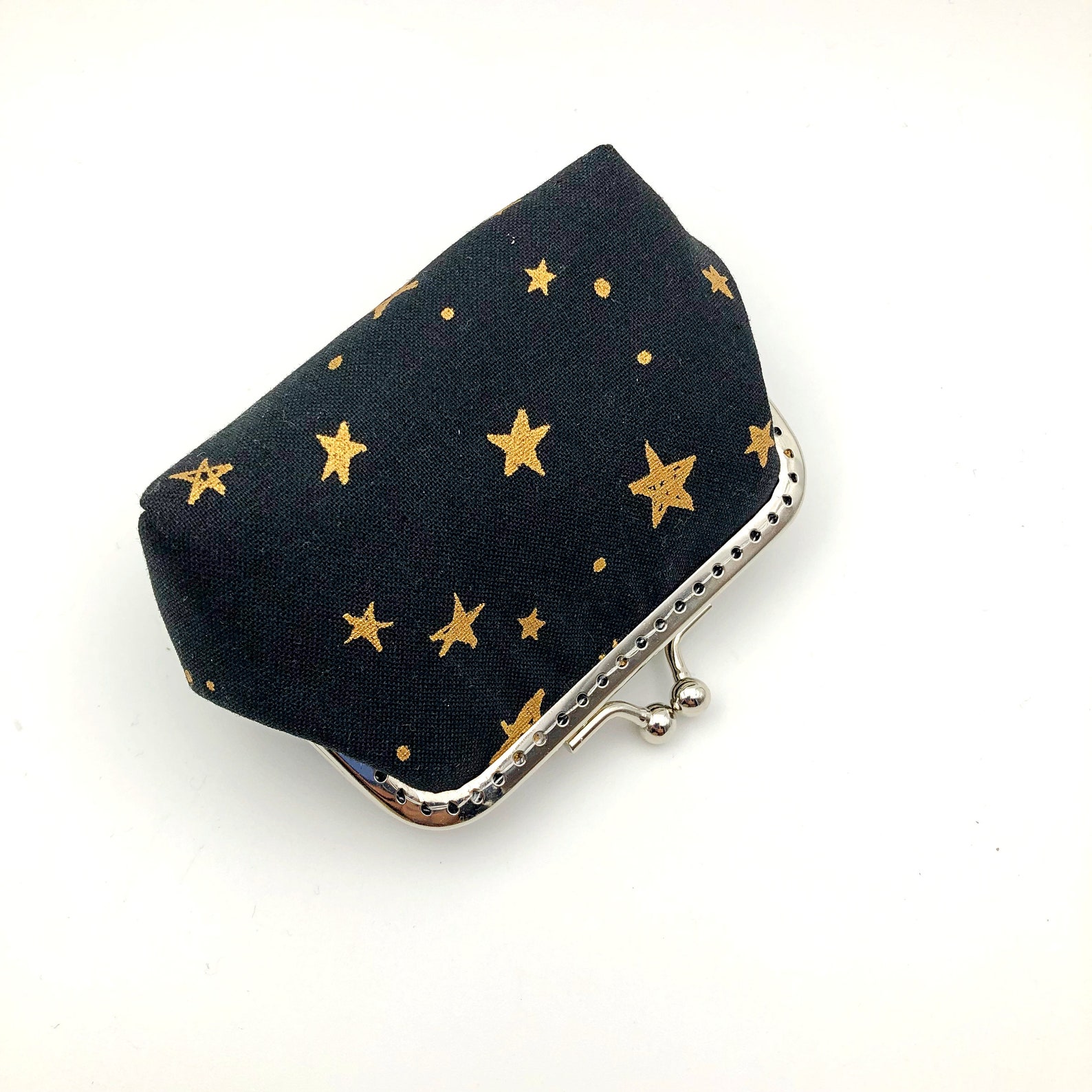 Black Coin Pouch Coin Purse Clasp Kiss Lock Wallet Pouch - Etsy
