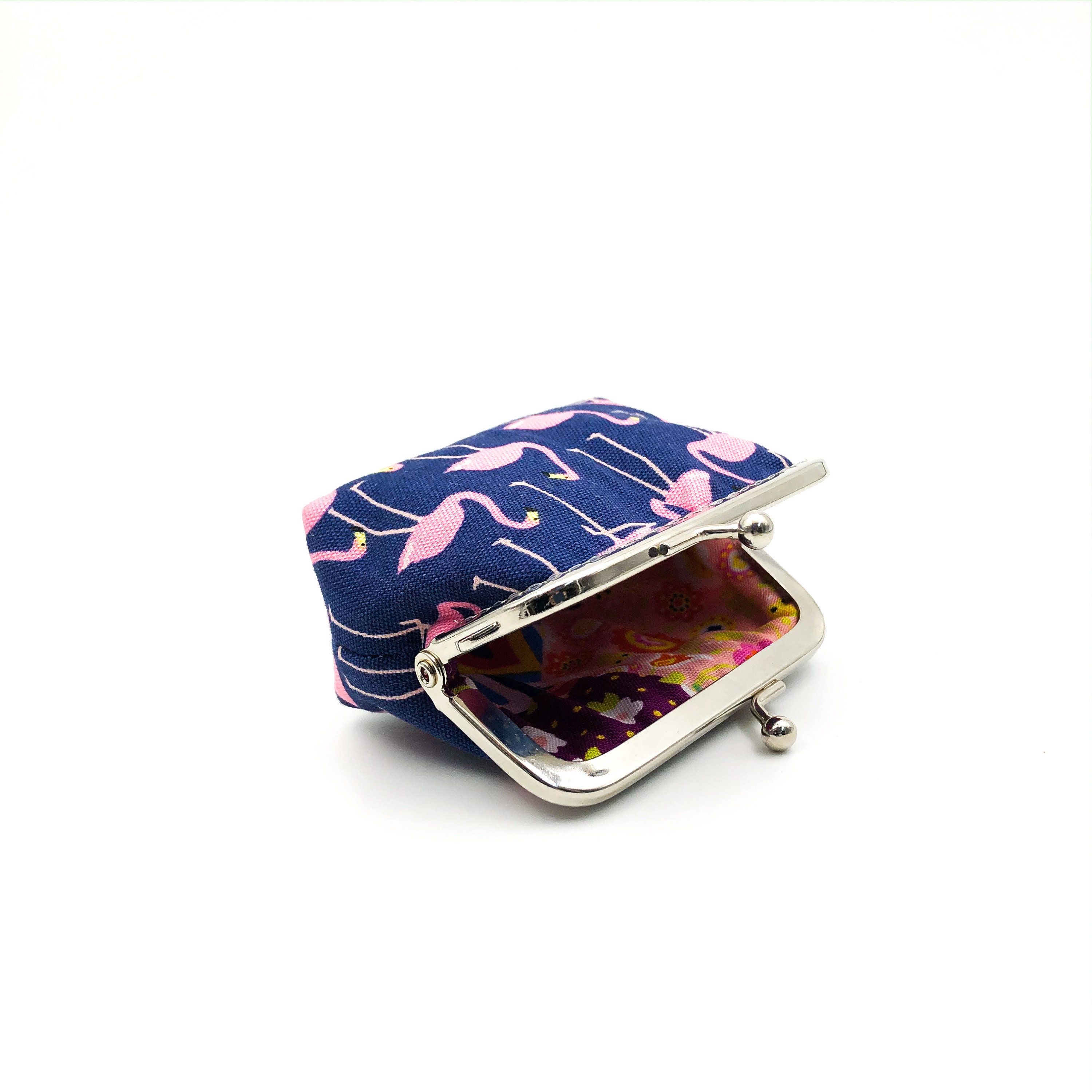 Flamingo Coin Purse, Pink Coin Purse, Clasp Wallet, Pink Flamingo Print ...