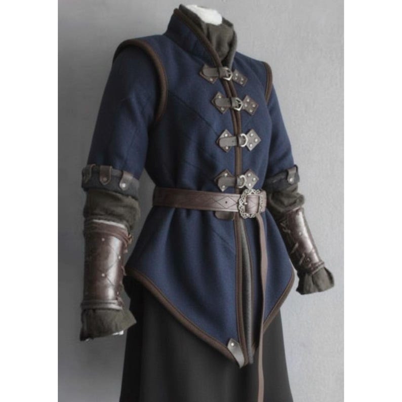 Medieval Gambeson Armor Jacket | Royal Blue Arming Coat | LARP Costume ...